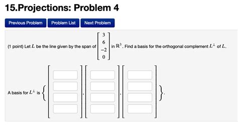 Solved 15projections Problem 2 Previous Problem Problem