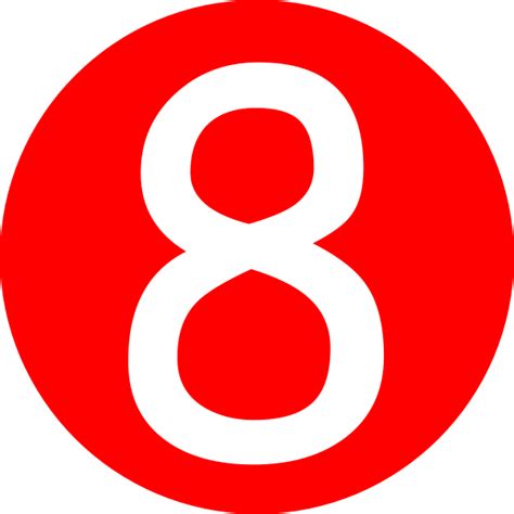 Red Roundedwith Number 8 Clip Art At Vector Clip Art