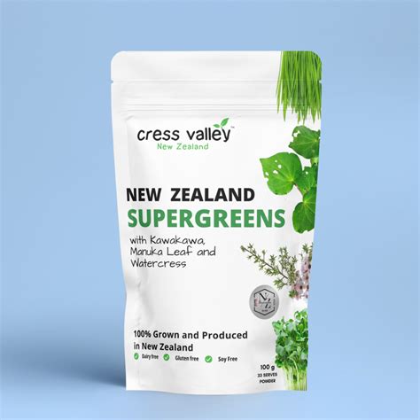 Cress Valley Organic New Zealand Super Greens With Kawakawa Manuka Le