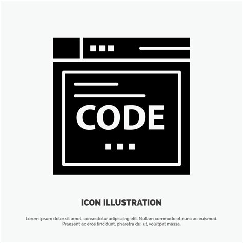 Browser Internet Code Coding Solid Black Glyph Icon 19179854 Vector Art