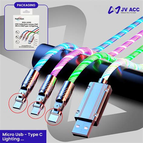Jual Nanvan Nvn Kd Lampu Kabel Data Charger Casan Micro Usb Type Tipe C For Iphone Fast