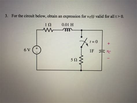 Solved For The Circuit Below Obtain An Expression For Vc T Chegg Com