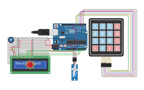 Circuit Design Pintu Otomatis Rina Tinkercad