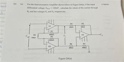 Solved A For The Instrumentation Amplifier Shown Below In Chegg Com