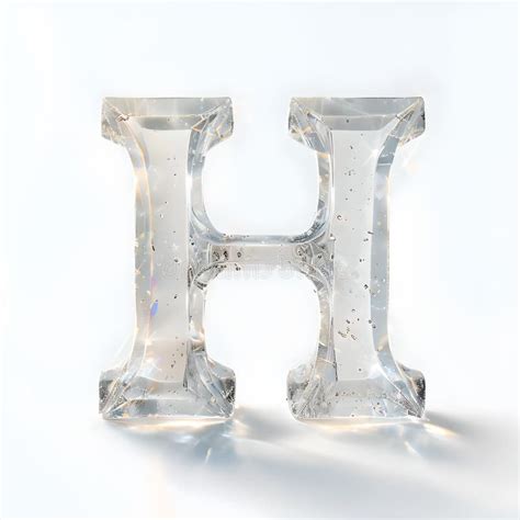 Translucent Crystalline Glass Monogram Letter H Elegantly Designed