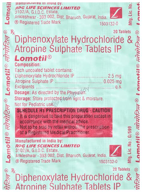 Buy Lomotil Tablet Online Genuine And Fast Delivery Medibuddy