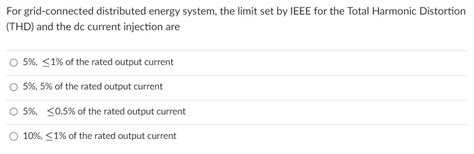 Solved For Grid Connected Distributed Energy System The