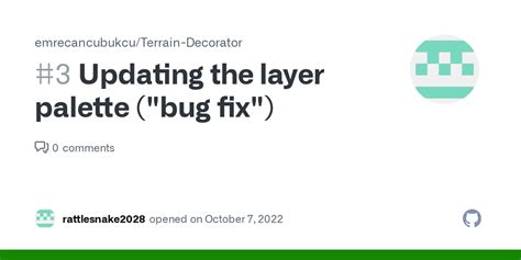 Updating The Layer Palette Bug Fix · Issue 3 · Emrecancubukcuterrain Decorator · Github