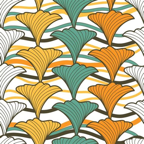 Premium Vector Seamless Vector Multicolored Tiling Pattern With Ginko