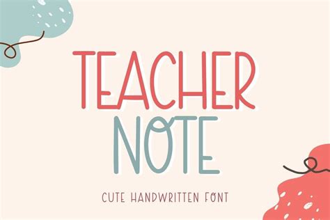 Teacher Note Handwritten Font So Fontsy