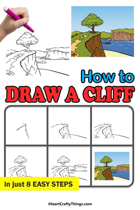 Cliff Drawing How To Draw A Cliff Step By Step