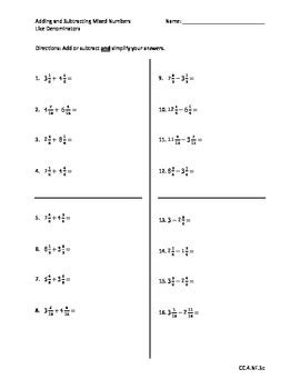 Add Subtract Mixed Numbers With Like Denominators Go Math Chapter Review