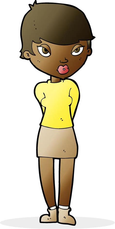 Cartoon Shy Woman Vector Art At Vecteezy