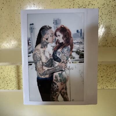 Original Polaroid Photograph Modern Pin Up Tattoo Model Nude Couple Sexy Ebay