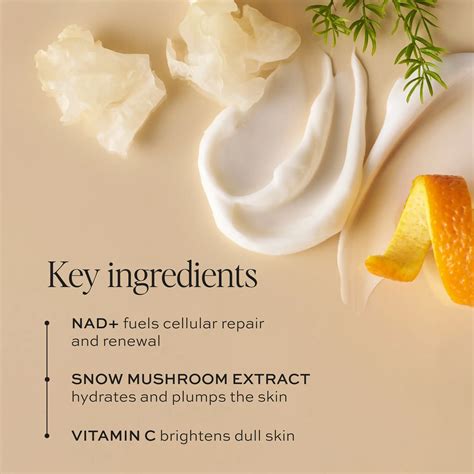 Creamy White Mask Texture With Citrus Peel White Flowers And Green