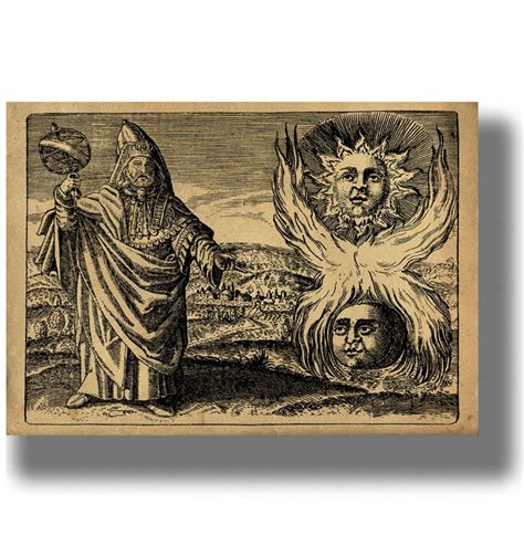 Hermes Trismegistus And Sun And Moon Alchemical Altar Decoration
