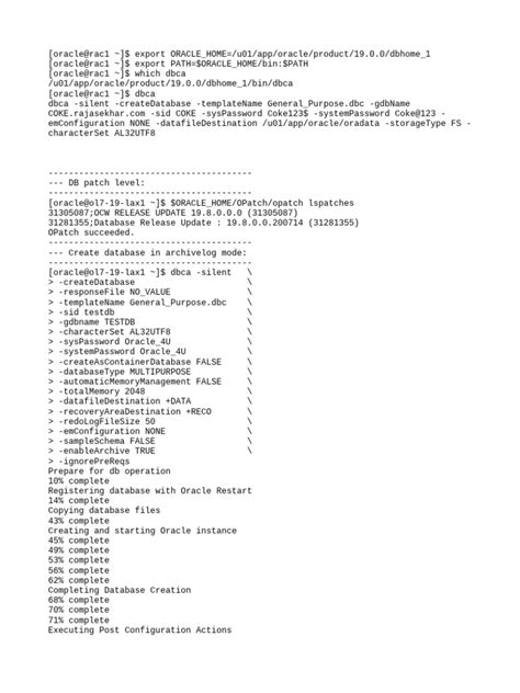 Dbcasilent Pdf Databases Oracle Corporation