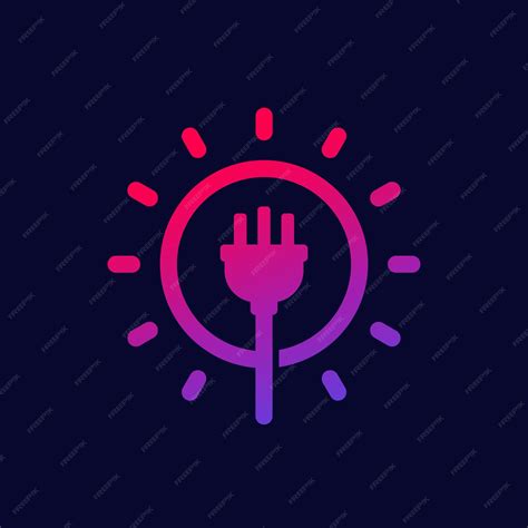 전기 플러그가 있는 태양 에너지 아이콘 프리미엄 벡터