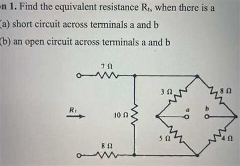 Solved Find The Equivalent Resistance Rt When There Is Chegg Com