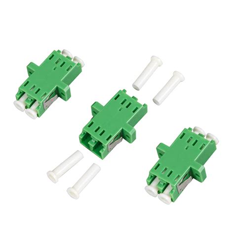 Fiber Optic Duplex Adapter Lc Apc Green With Flanges Fibermint