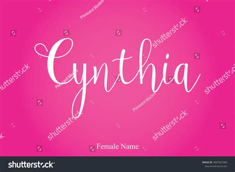 Cynthia Female Name Cursive Calligraphy Text Royalty Free Stock