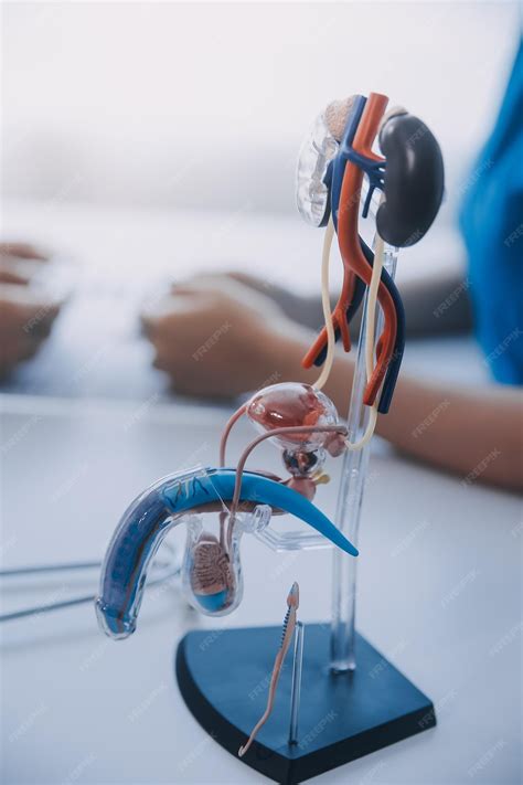 Premium Photo Doctor Uses Anatomical Model To Explain Male Urinary