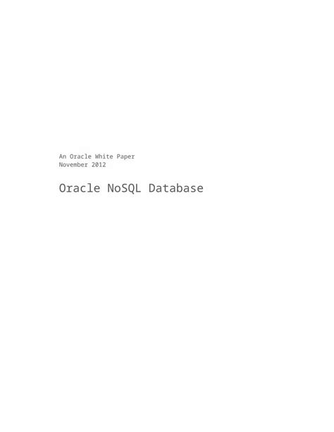 Docx Oracle Nosql Database Oracle Integrated Cloud Otn