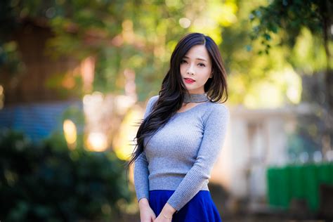 배경 화면 아시아 사람 여자들 모델 피사계 심도 긴 머리 x bfoxwell 배경 화면 WallHere