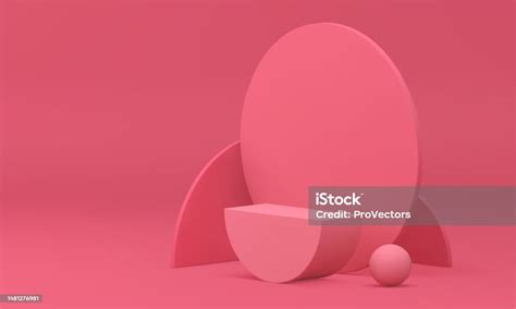 3d 연단 핑크 기하학적 스탠드 기본 기초 반원 건설 둥근 벽 현실적인 벡터 0명에 대한 스톡 벡터 아트 및 기타 이미지 0명 3차원 형태 강단 Istock