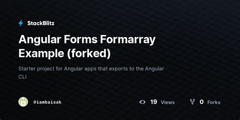 Angular Forms Formarray Example Forked Stackblitz