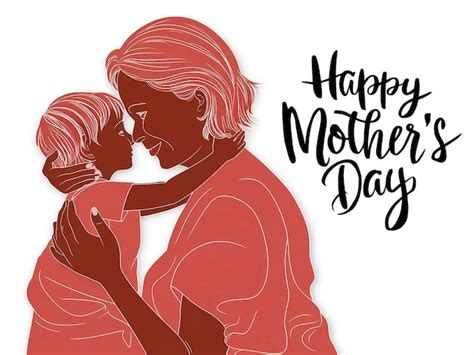 Feliz Día De La Madre Saludando La Silueta Obra De Arte Una Madre