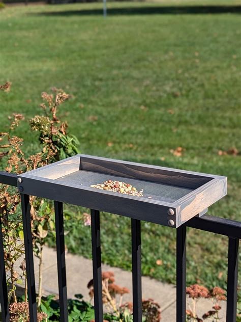 Railing Bird Feeder For Deck Porch Balcony Fence Etsy