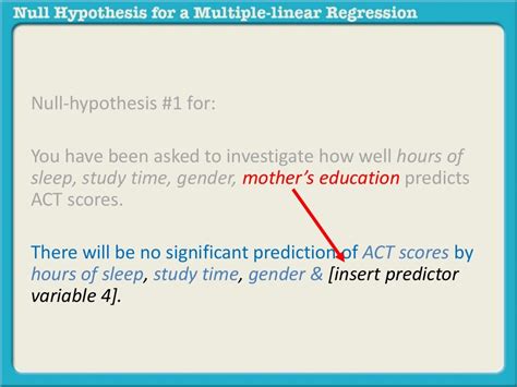 Null Hypothesis For Multiple Linear Regression