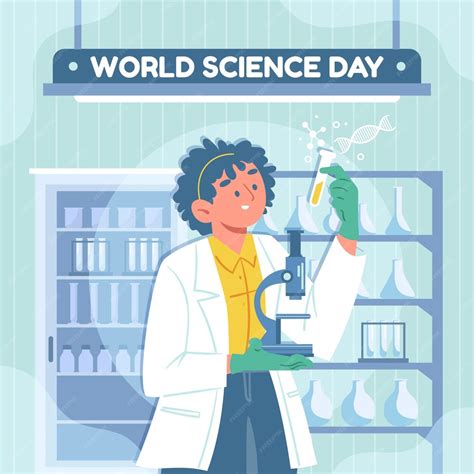평평한 세계 과학의 날 그림 무료 벡터