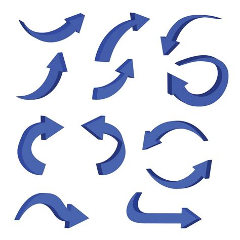 Set Of 3d Arrows 16269604 Vector Art At Vecteezy