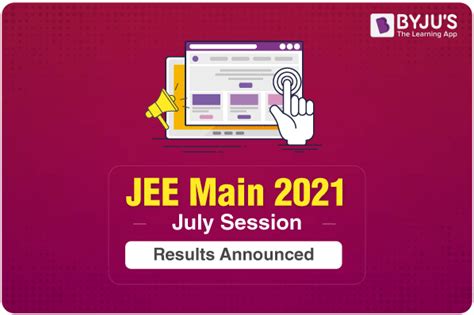 JEE Main July Session Results Announced Download Link