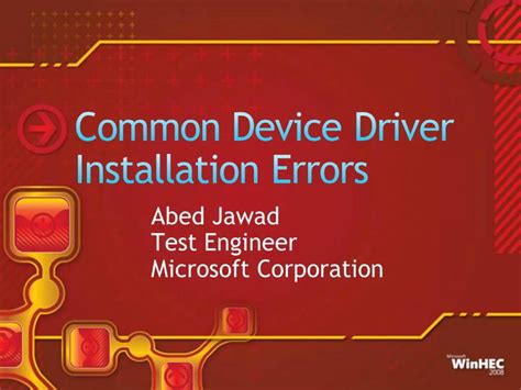 Ppt Common Device Driver Installation Errors Powerpoint Presentation Id 256923