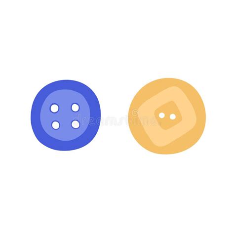 Button Cute Doodle Color Sewing Sign Stock Vector Illustration Of