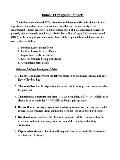 A Survey Of Key Indoor Radio Propagation Models For Wireless Communications System Design Pdf