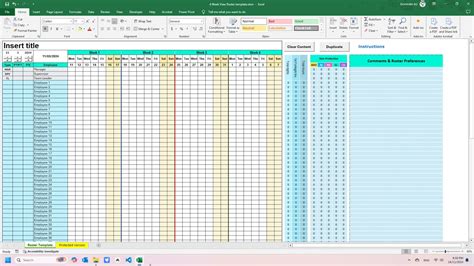 Professional Excel Roster Template Rotating Shift Planner For Staff Management Etsy