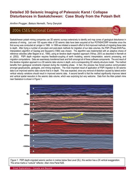 PDF Detailed D Seismic Imaging Of Paleozoic Karst Collapse Disturbances In Saskatchewan