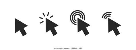 Click Icon Set Pointer Arrow Icon Stock Vector Royalty Free 2473747207 Shutterstock