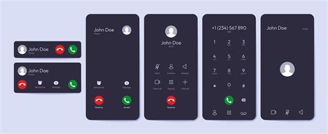 Incoming Call UI Elements Smartphone Overlay With Accept Decline Call Buttons Mobile Phone