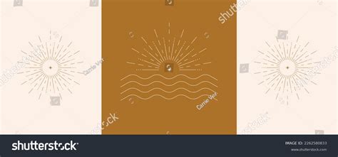 Sun Waves Vector Set Elegant Sunset Stock Vector Royalty Free
