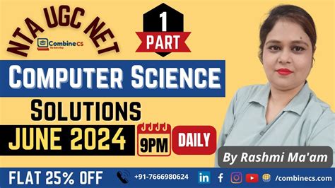 ugc net computer science june 2024 paper solution part 1 youtube