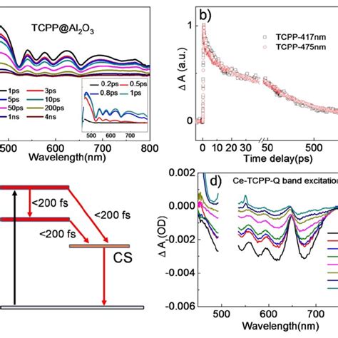 Figure S4 A Femtosecond Ota Spectra Of Tcpp On Al 2 O 3 Film B