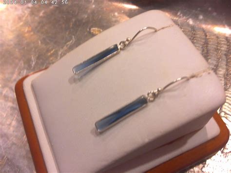 Sterling Silver Blue Drop Dangle Earrings Etsy