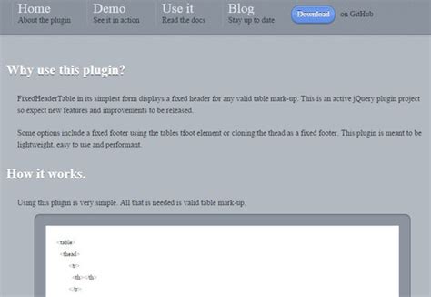 Awesome Jquery Plugins And Tutorials For Sticky Layer Or Table Header