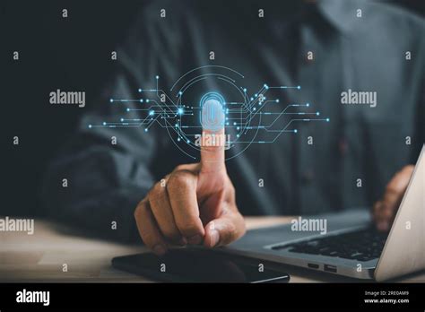 Futuristic Biometric Identification Fingerprint Scanner Providing Secure Access To Personal