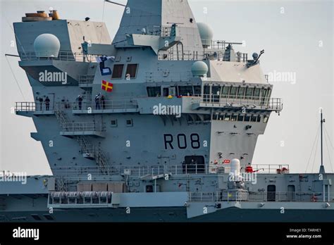 Close Up Of The Navigation Bridge On The Royal Navy Aircraft Carrier